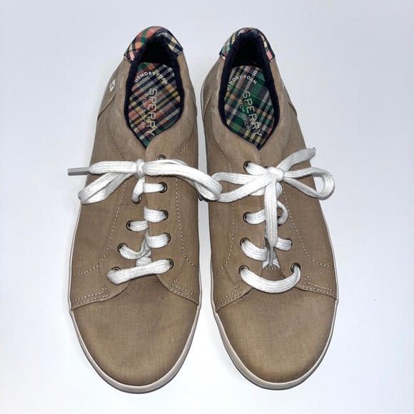 Sperry | Shoes | Sperry Tuck Ltt Shoes Khakitan And Plaid With White ...